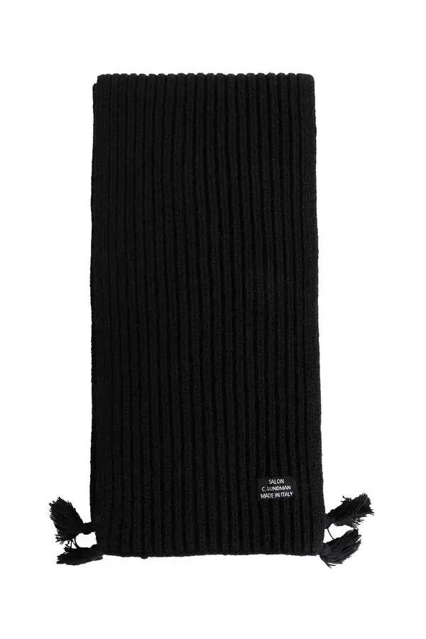 SALON C LUNDMAN Tassel Scarf - Black