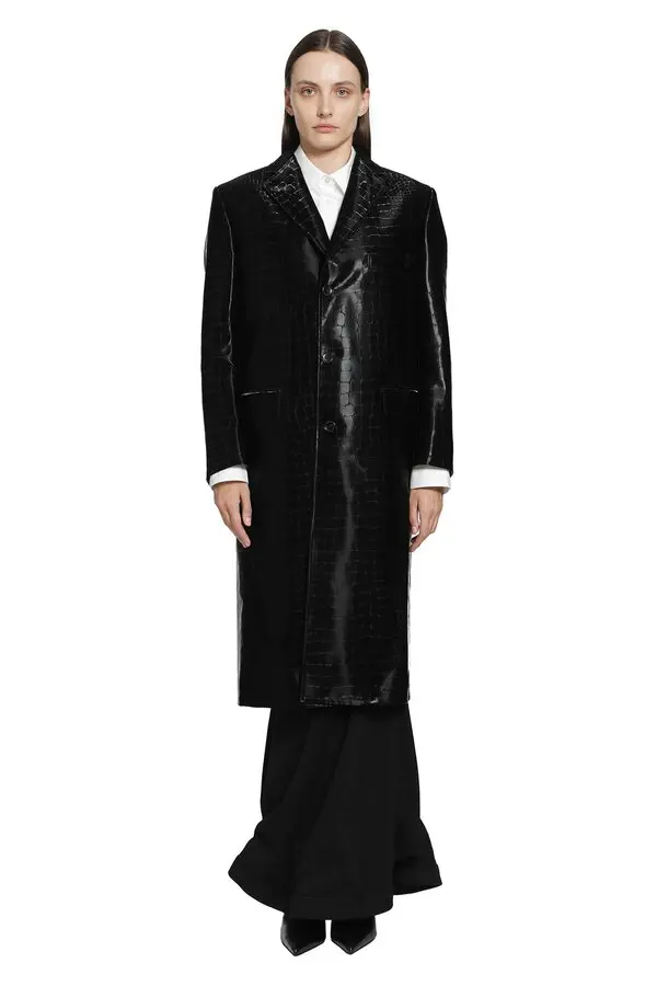 Junya Watanabe Embossed Single Breasted Coat - Black