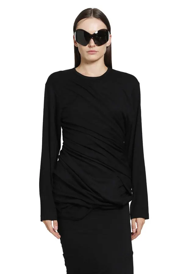 Junya Watanabe Long Sleeve Draped T-shirt - Black
