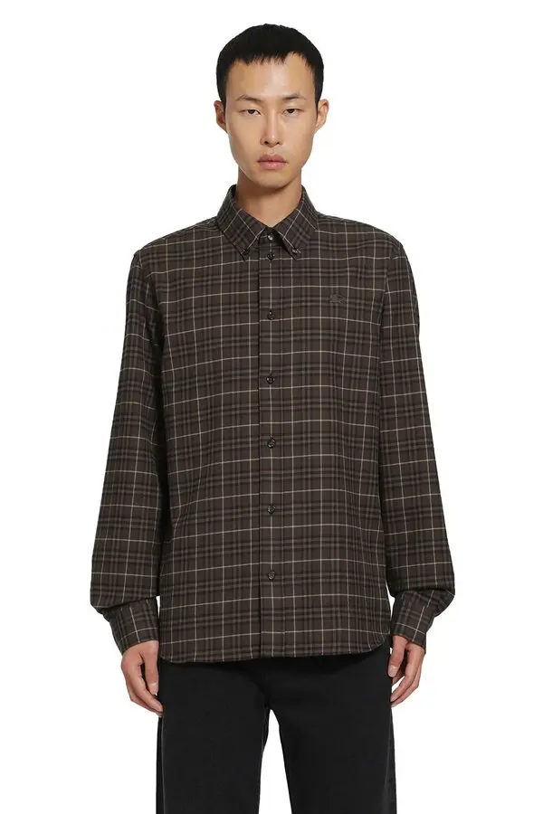 Burberry Check Cotton Shirt - Brown