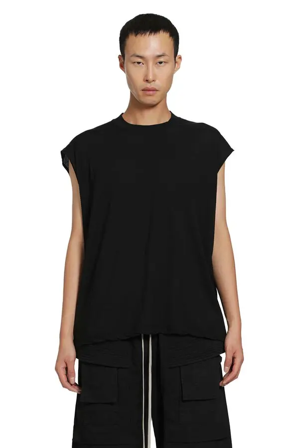 Rick Owens Tower Cropped Tarp T - Black