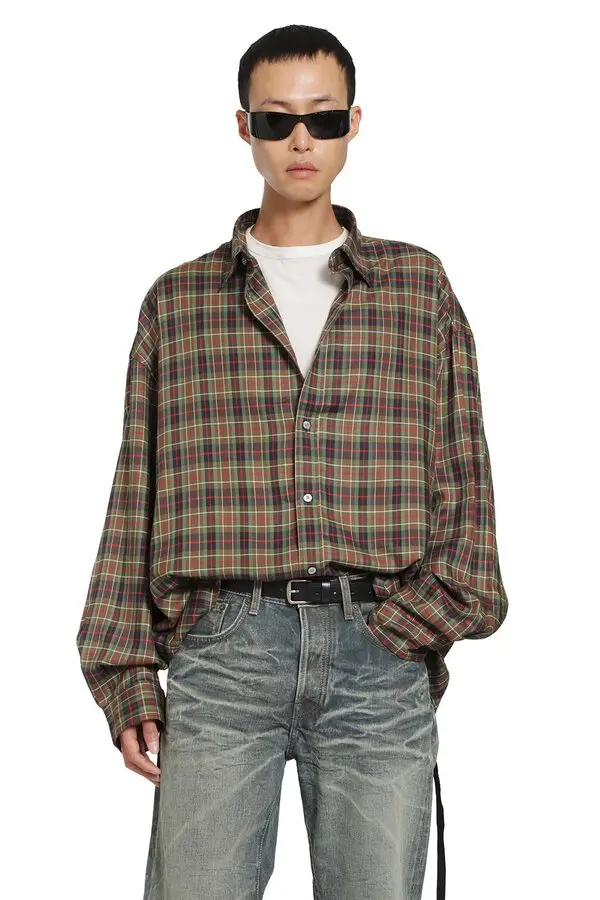 Acne Studios Check Flannel Shirt - Green