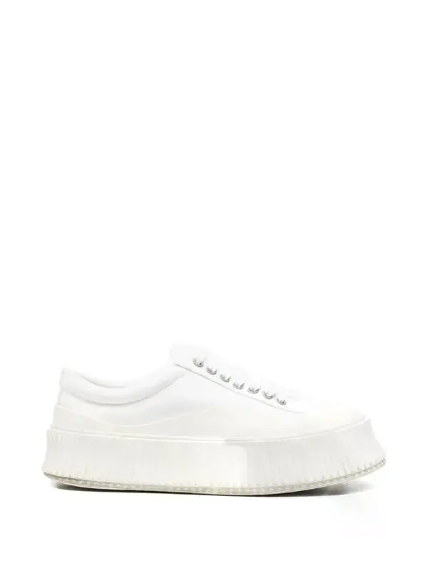 JIL SANDER Round-toe Lace-up Sneakers - White