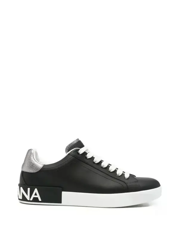 Dolce & Gabbana Logo-patch Low-top Sneakers - Black