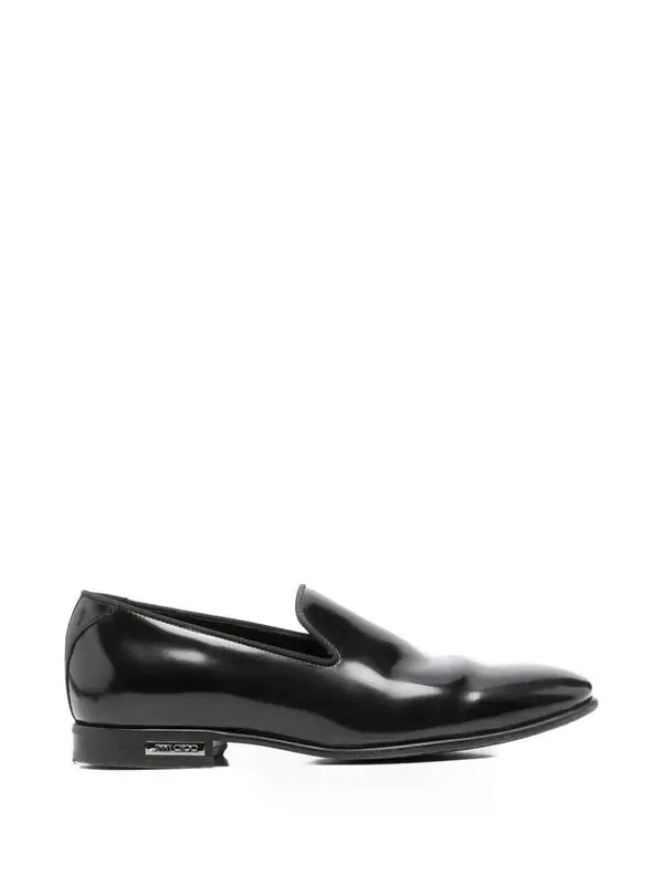 JIMMY CHOO Thame Round-toe Loafers - Black