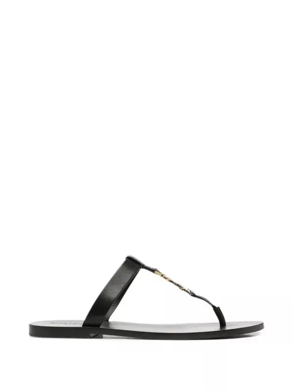 Saint Laurent Cassandre Sandals - Black