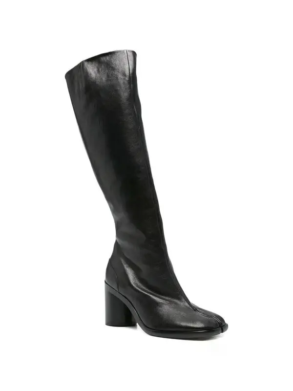 MAISON MARGIELA Tabi Leather Knee-high Boots - Black