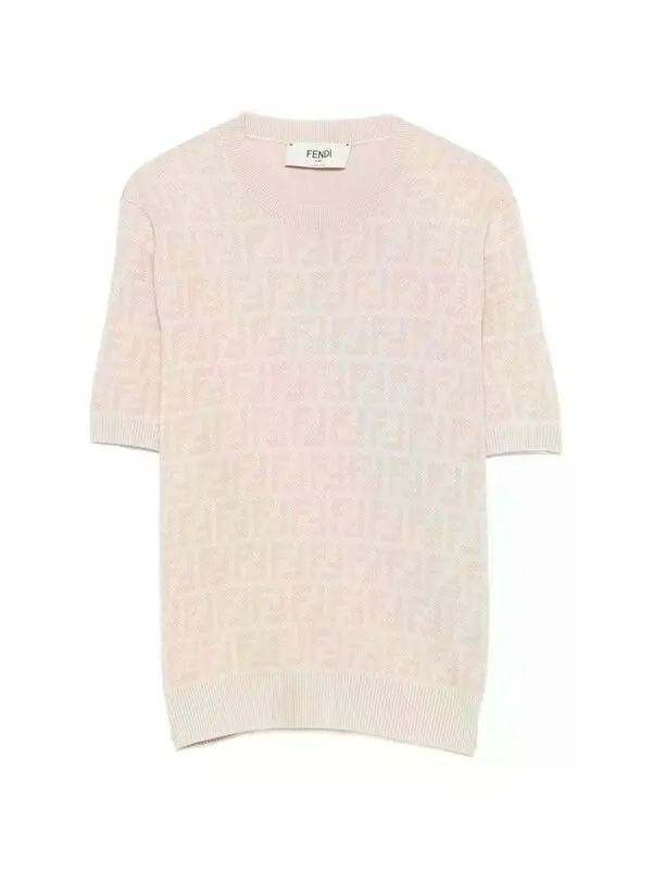 Fendi Ff-monogram Wool T-shirt - Neutrals