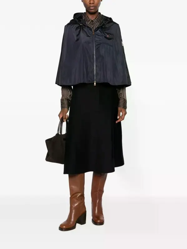 Moncler Hooded Logo-patch Cape