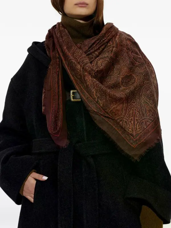 Etro Paisley-print Frayed Scarf