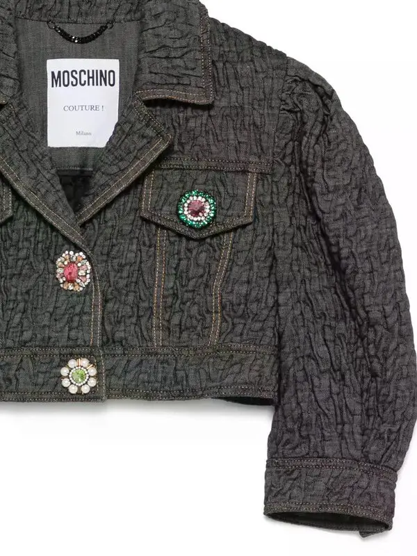 Moschino Crystal-embellished Cropped Jacket