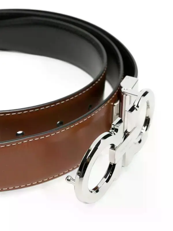 FERRAGAMO Gancini Leather Buckle Belt