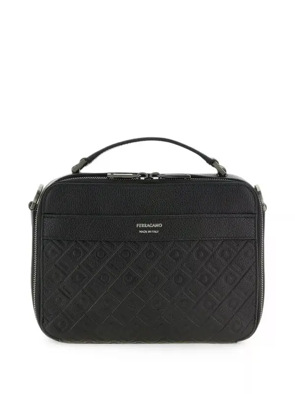 FERRAGAMO Monogram Leather Tote Bag
