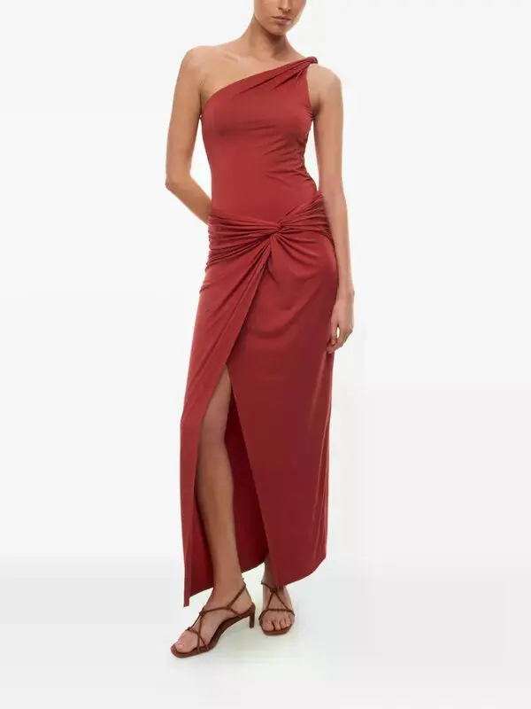 12 STOREEZ Siesta One-shoulder Draped Top - Red