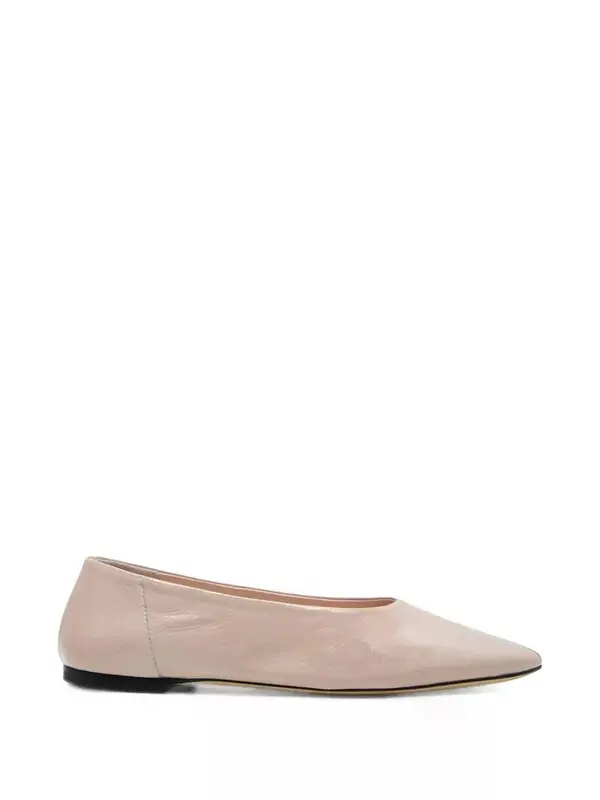 TOTEME Pointed-toe Leather Ballet Flats - Neutrals