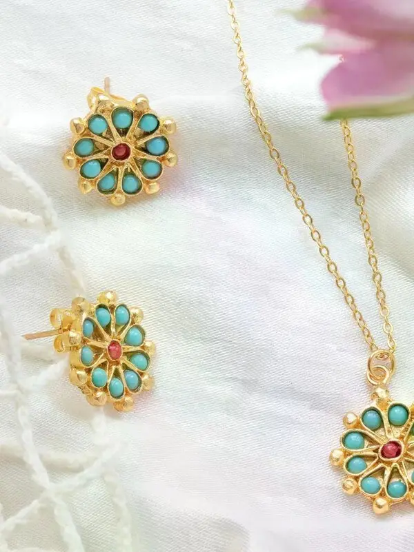 OTTOMAN HANDS Marigold Beaded Stud Earrings