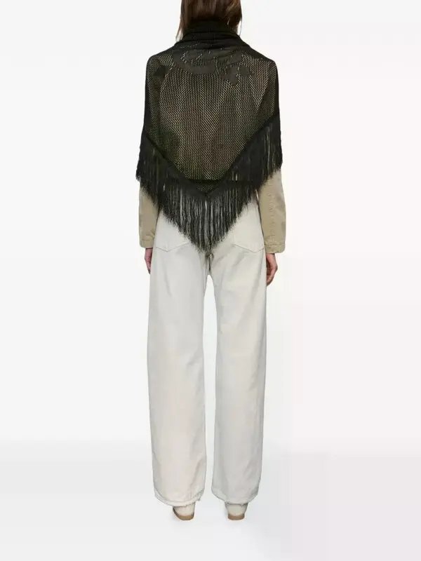 Our Legacy Fringed Floral-intarsia Scarf