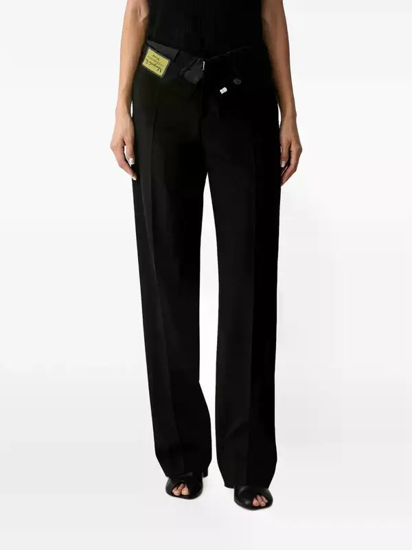 MAISON MARGIELA Deconstructed-waistband Tailored Trousers - Black