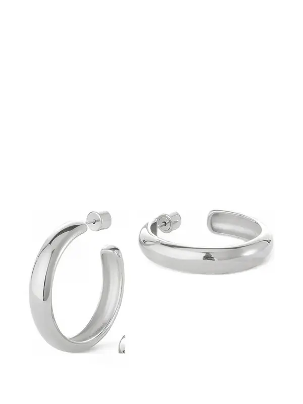 Jenny Bird Staple Hoop Earrings - Silver