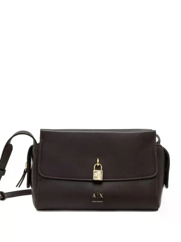 Armani Exchange Padlock Detail Crossbody Bag - Brown
