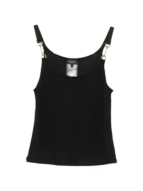 Gucci Viscose Crêpe Jersey Top With Horsebit - Black