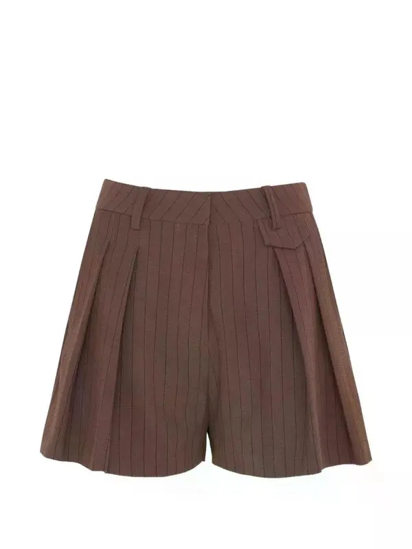WRSTBHVR Busra Pinstripe Pleated Shorts