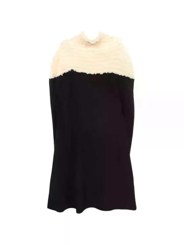 Valentino Garavani 2010s Ruffled Color-block Midi Dress - Black