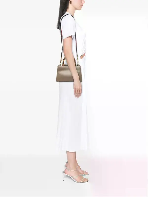 Gucci 2000-2015 Mini Calfskin Web Bamboo Nymphaea Satchel