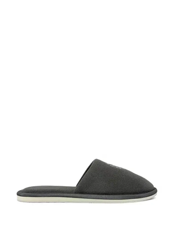 Chrome Hearts London Horseshoe Logo Embroidered Slippers - Grey