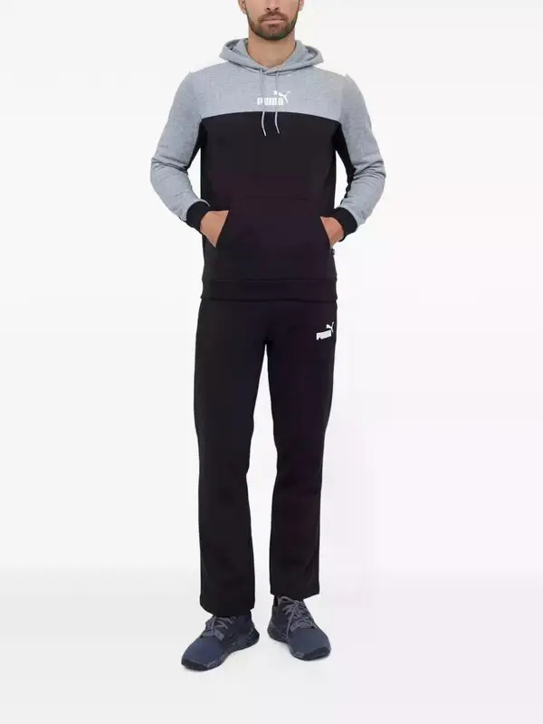 PUMA Logo-print Colour-block Hoodie