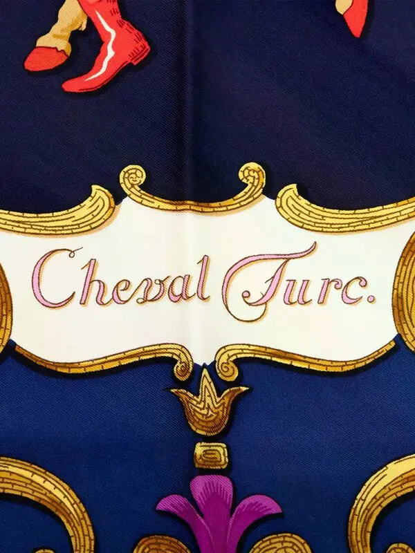 Hermès 1980-2000 Cheval Turc Silk Scarf 90 Scarves