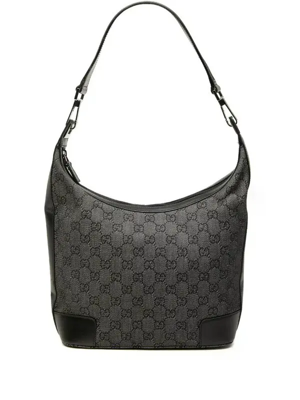 Gucci 2000-2015 Gg Denim Shoulder Bag - Black