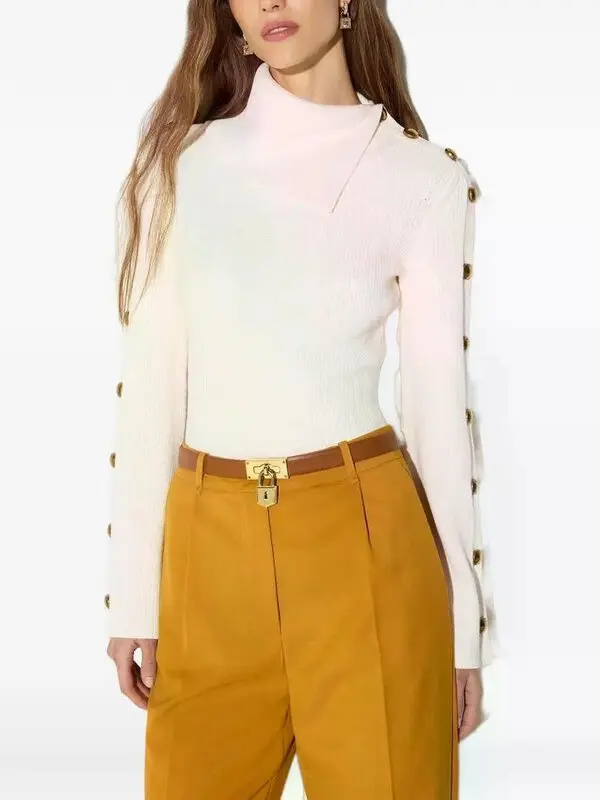 Elisabetta Franchi Knit Pullover With Jewel Buttons