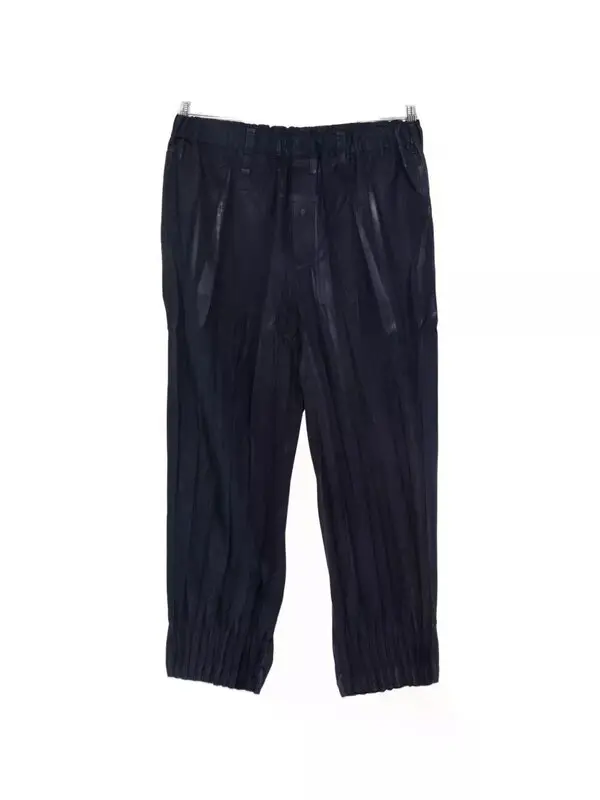 Issey Miyake S Pleated Texture Trousers - Blue