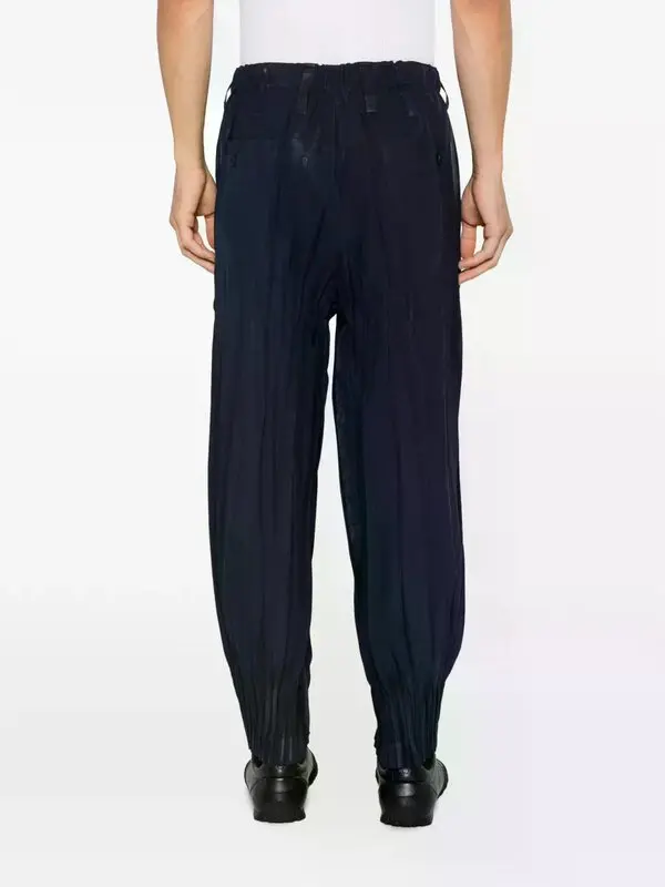 Issey Miyake S Pleated Texture Trousers - Blue