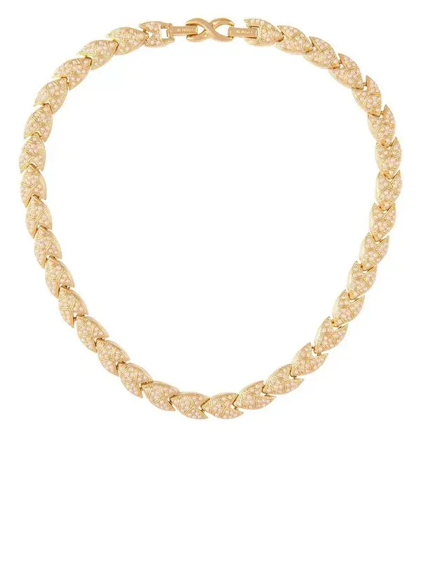 SUSAN CAPLAN 1990s D'orlan Rhinestone-embellished Choker Necklace - Gold