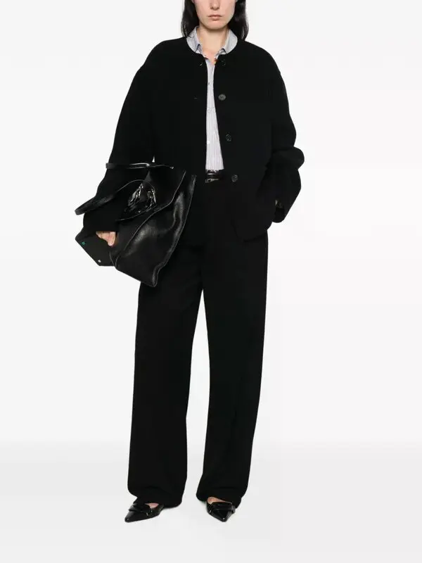 THE ROW Collarless Button-up Coat