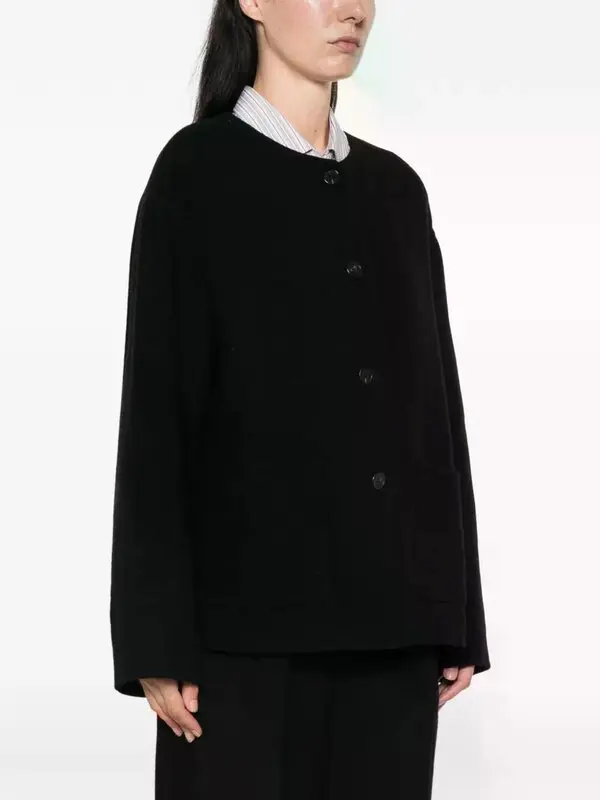 THE ROW Collarless Button-up Coat