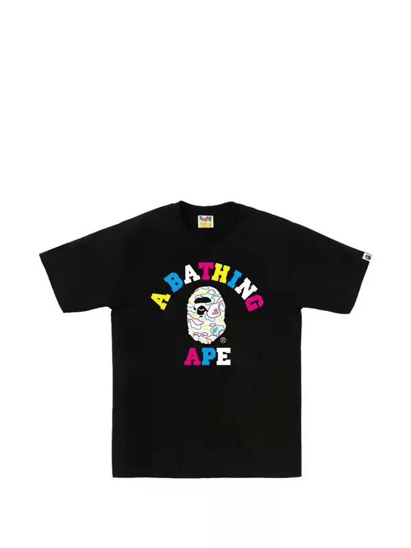 A BATHING APE Neon Camo College Logo T-shirt - Black