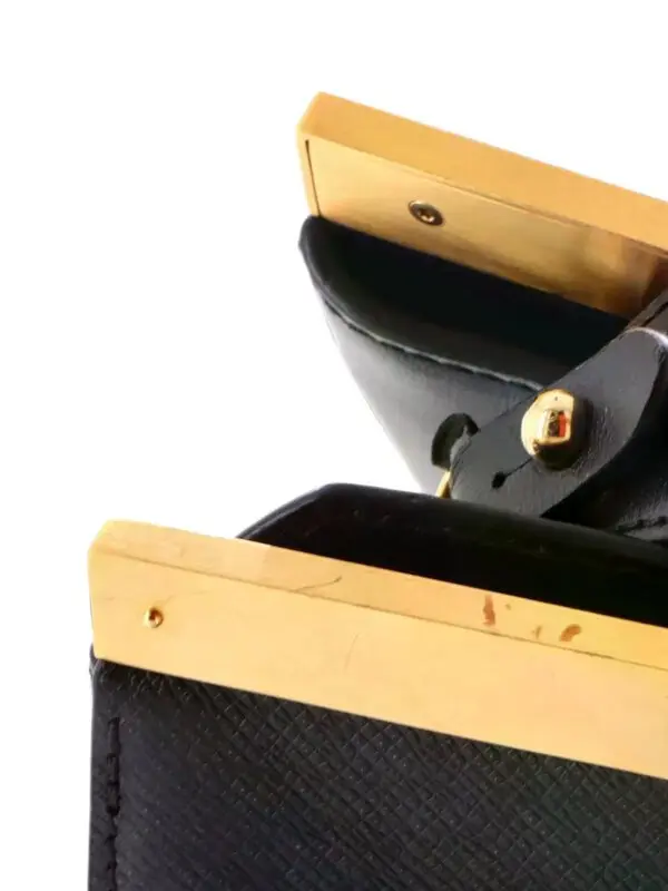 LOUIS VUITTON City Frame Top Handle Bag Taiga Leather Satchel