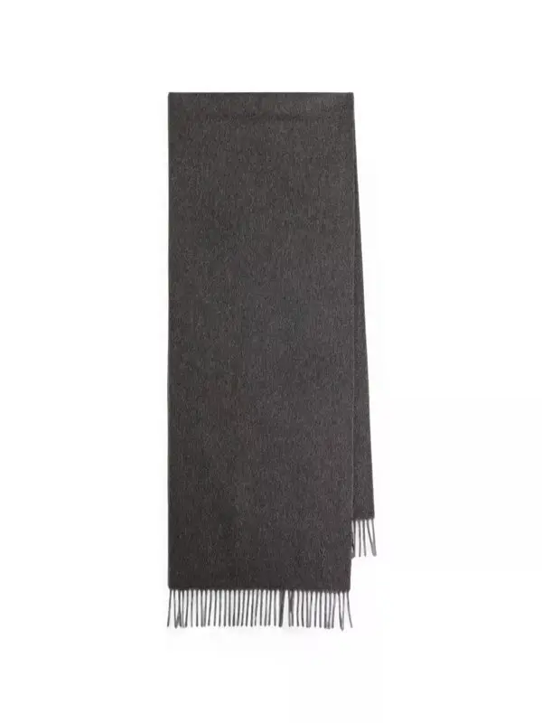 Saint Laurent Cassandre Embroidered Fringed Scarf