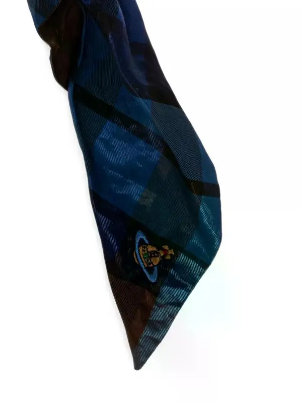 VIVIENNE WESTWOOD Tartan Print Hair Scrunchie - Blue