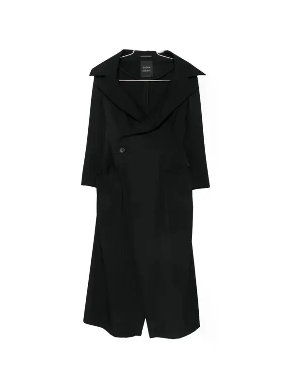 Yohji Yamamoto Wrinkled Gabardine Jacket Dress - Black