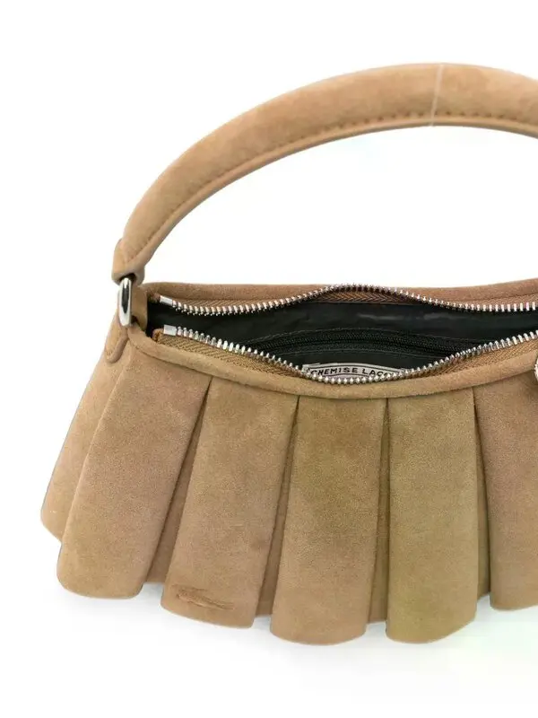 Lacoste Small Lenglen Pleated Suede Tote Bag