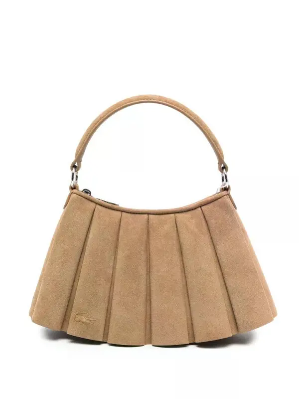 Lacoste Lenglen Pleated Suede Tote Bag - Neutrals