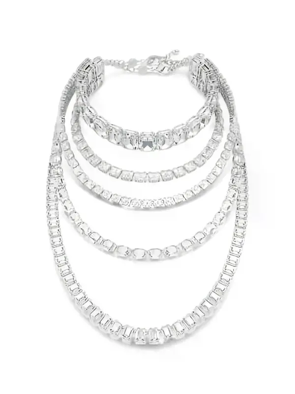 SWAROVSKI Millenia Layered Necklace With Octagon-cut Crystals - Silver