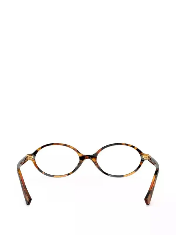 Miu Miu Tortoiseshell-effect Oval-frame Glasses