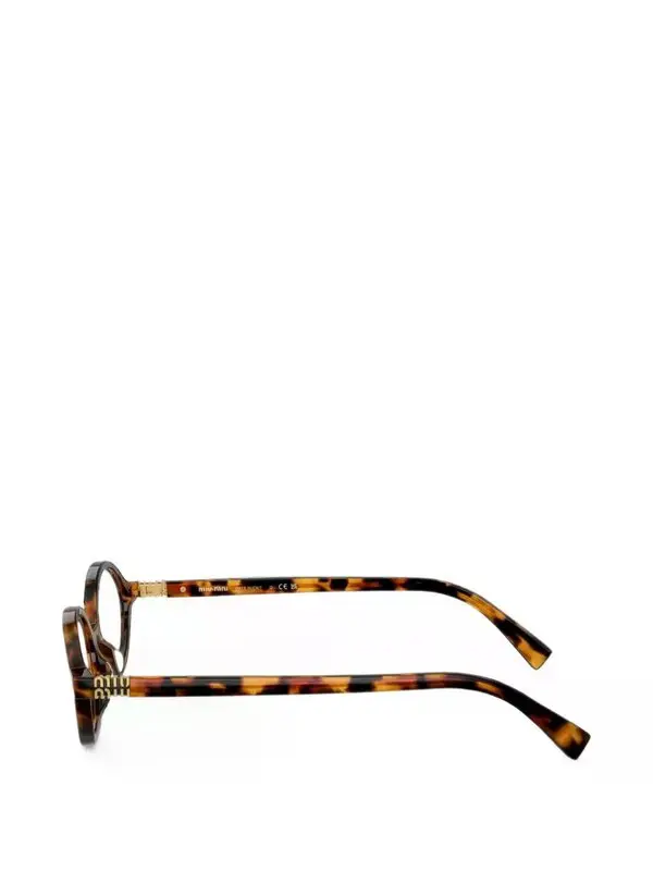 Miu Miu Tortoiseshell-effect Oval-frame Glasses