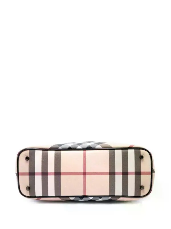 Burberry Nova Check Coated Canvas Tote Bag - Black
