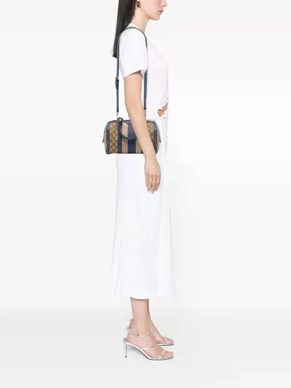 Gucci 2016-2026 Small Gg Canvas Web Joy Boston Bag Satchel - Neutrals